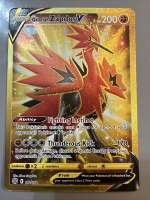 Brilliant Stars Galarian Zapdos V 182/172 - NM Near Mint | eBay