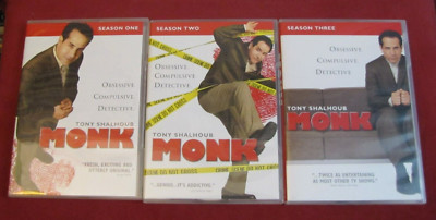 Monk, first 3 seasons, staring Tony Shalhoub (2010, DVDs, 12 discs) LN ...