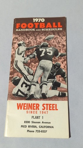 1970 FOOTBALL HANDBOOK & SCHEDULES PAMPHLET MAGAZINE NFL & COLLEGE ...