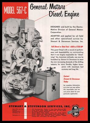 1954 Stewart & Stevenson Inc. Houston Texas GM Mode 567-C Diesel Engine ...