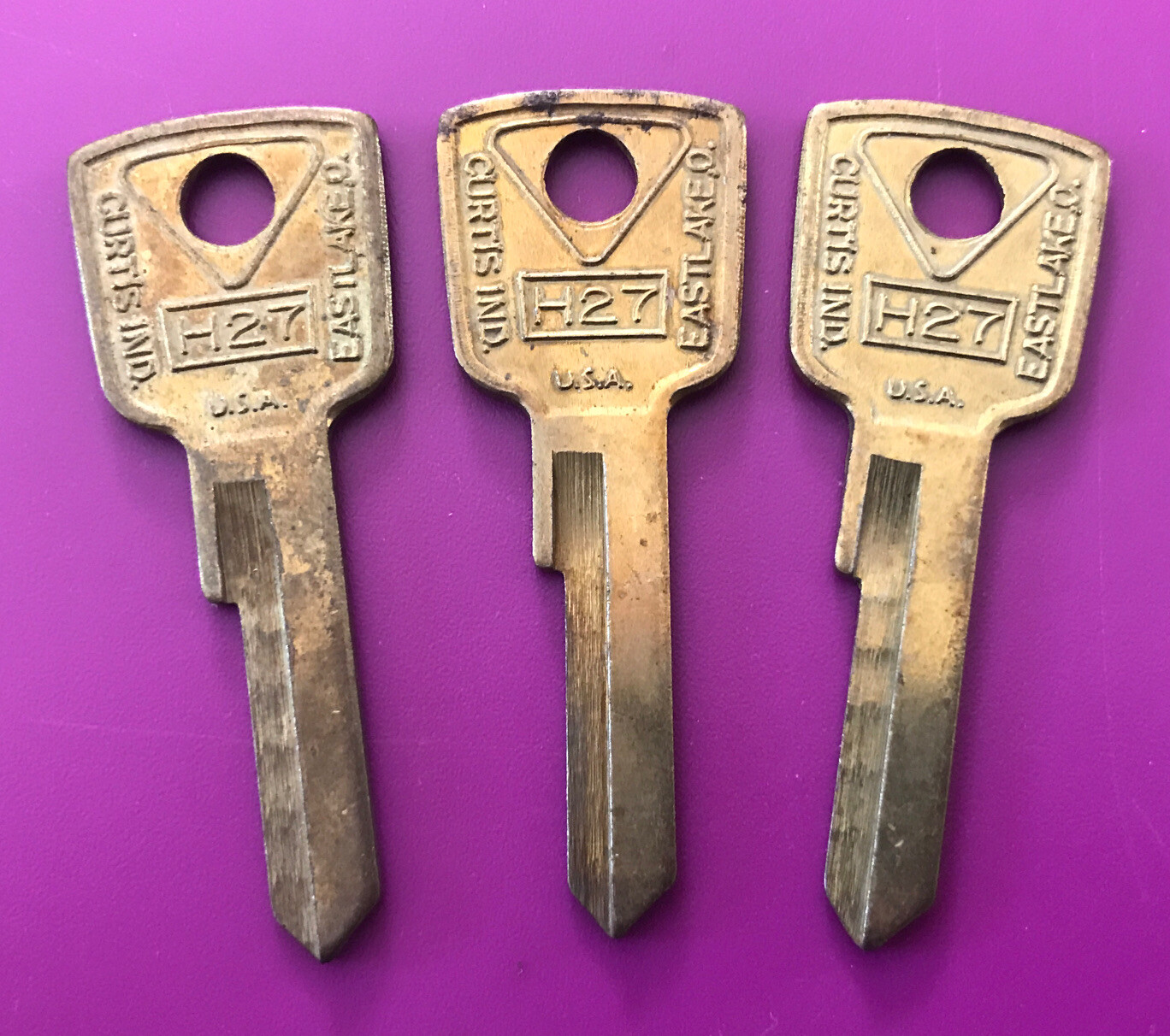 Curtis brand vintage key blanks, H27 , locksmith, Set of 3 H-27 [L] | eBay