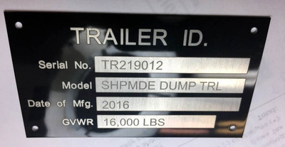 ENGRAVED 4 LINE TRAILER DATA PLATE BOAT CARGO UTILITY TRAILER PLATE | eBay