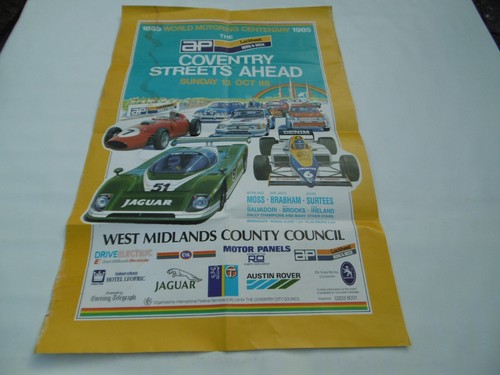 Classic Car Poster 1980's Coventry Streets Ahead Street Race Vintage ...