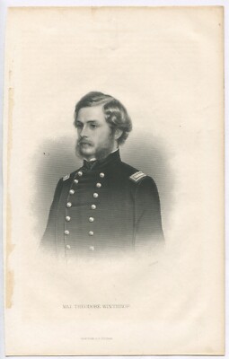 MAJ.THEODORE WINTHROP,USA. LITHOGRAPH 9.5X6 INCHES. | eBay