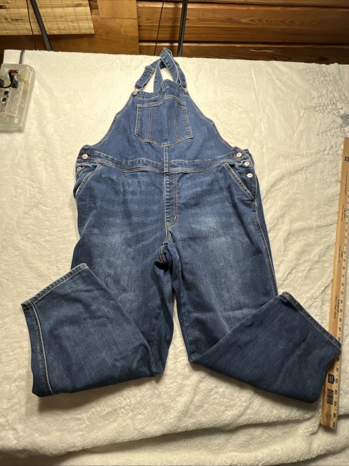 Old Navy Bib Overalls Woman’s Size 20 Denim Blue Straight Leg Y2K ...