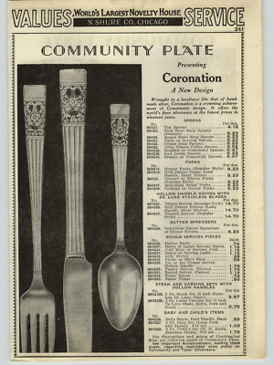 1938 PAPER AD 2 PG Community Plate Plate Silverware Coronation Pattern ...