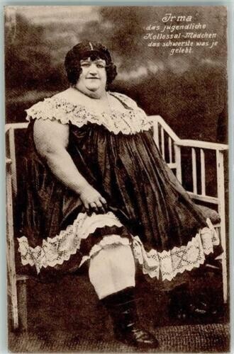RPPC FAT LADY Carnival Circus show real photo studio postcard 1910s | eBay