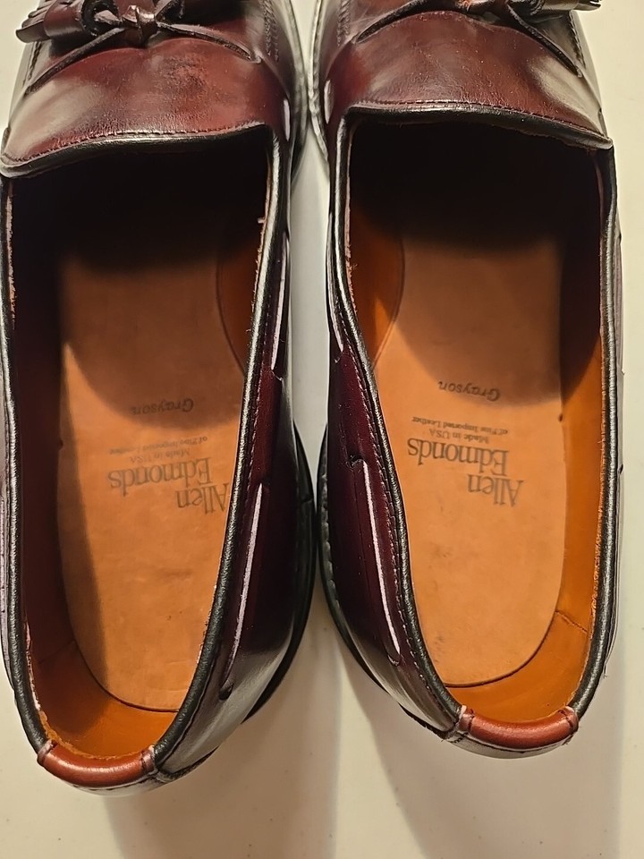 ALLEN EDMONDS GRAYSON Tassel Loafer Burgundy LEATHER 11-B 8227 UNWORN ...