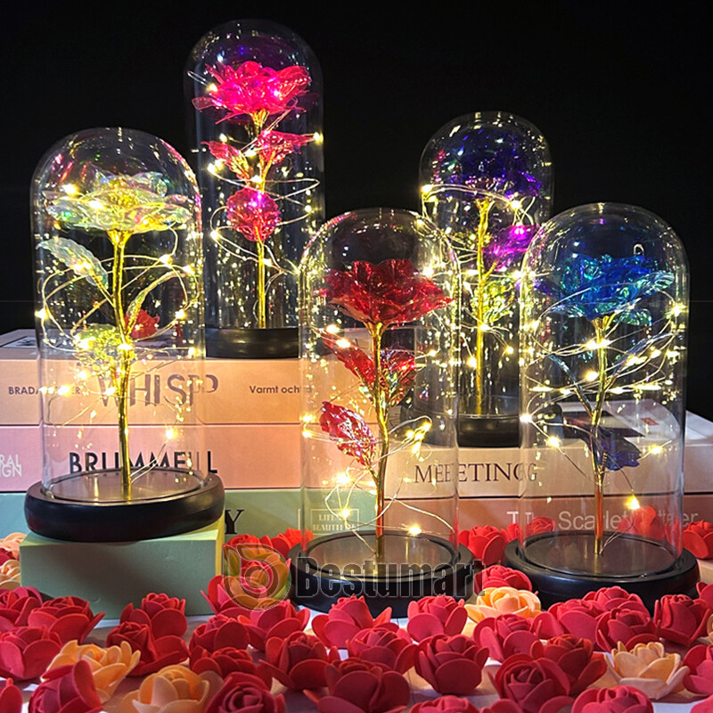 Eternal Rose Flower LED Enchanted Galaxy Rose LED Light Mother's Day ...