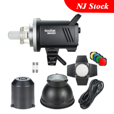 Godox MS300 2.4G Monolight Studio Strobe Head Barndoor Bowens Reflector ...