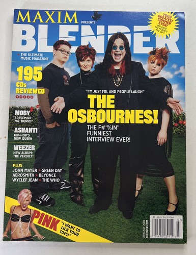 THE OSBOURNES OZZY JACK SHARON MAXIM BLENDER magazine June July 2002 ...