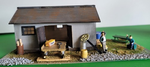 HO Scale RAILROAD SHED DIORAMA Custom Built WEATHERED Building Hand ...