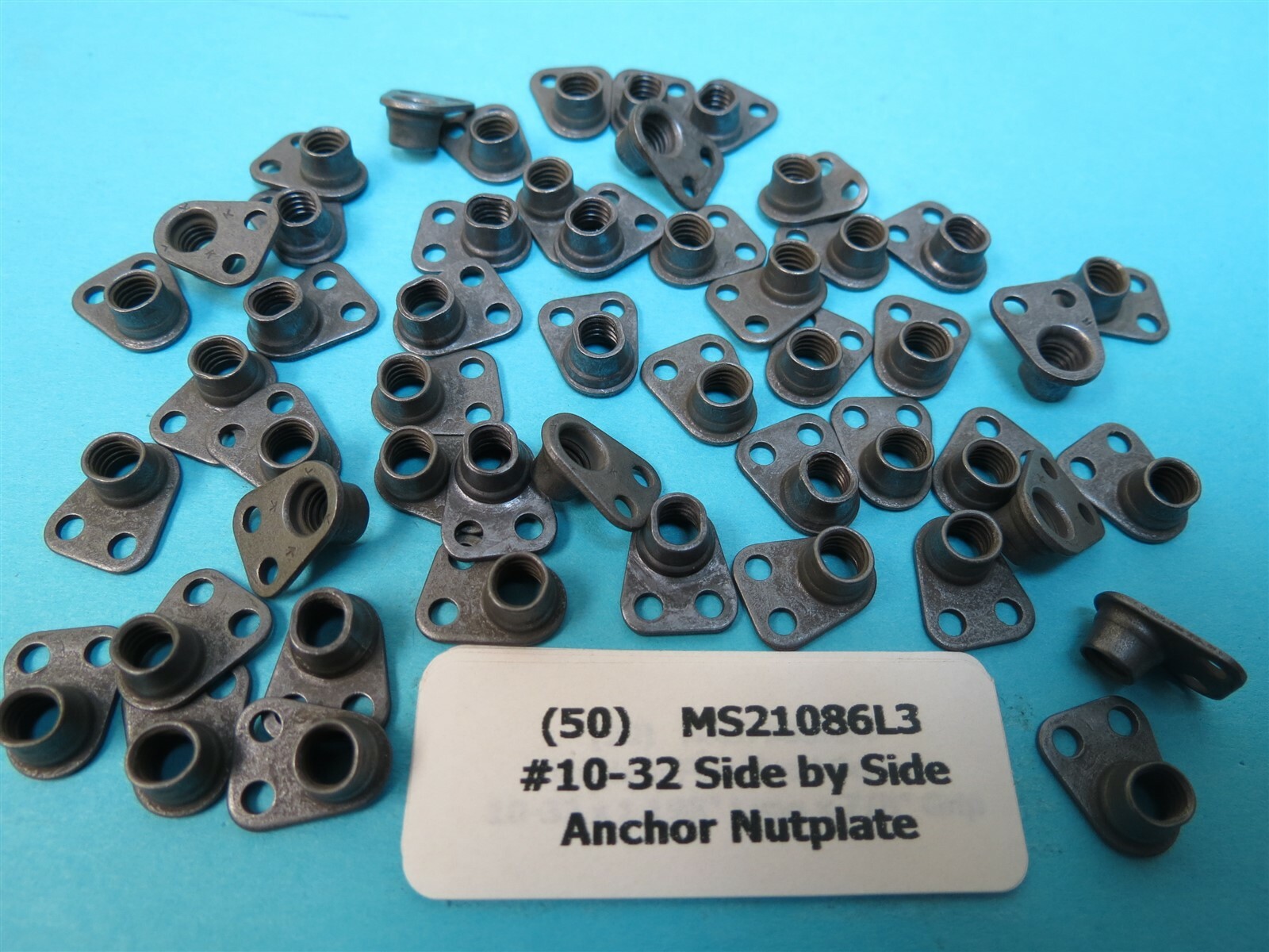 (50) 10-32 Side by Side Anchor Nut Plate Nutplate MS21086L3 NAS1067A3 ...
