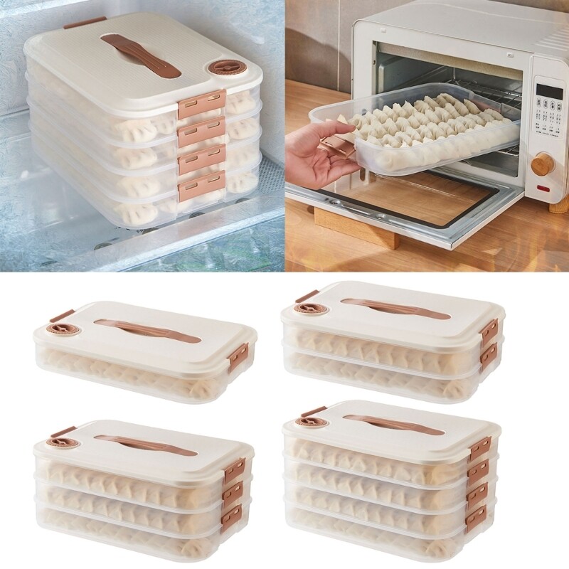 Multi-layer Dumpling Storage Box with Lid Kitchen Refrigerator Food ...