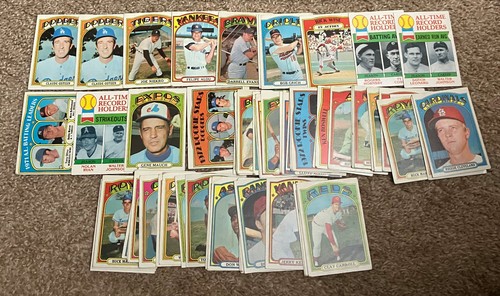 LOT OF 71 TOPPS 1972 BASEBALL CARDS VARIOUS CONDITION COMMONS + SOME ...