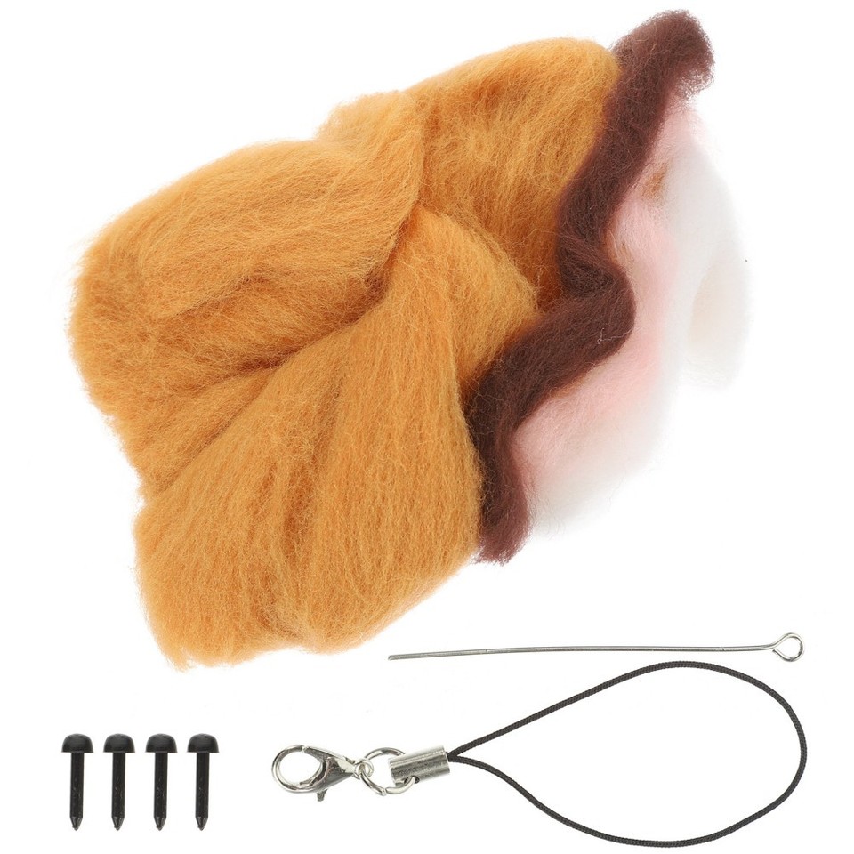 1 Set Handmad Wool Felt Dog Ornament DIY Cartoon Corgi Felting Wool ...