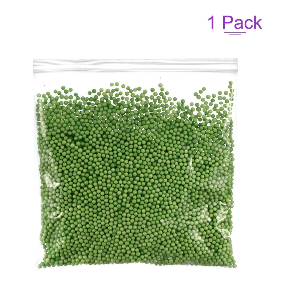 1 Pack 0.1-in Foam Beads Ball Polystyrene Round Foam Ball Green for DIY ...