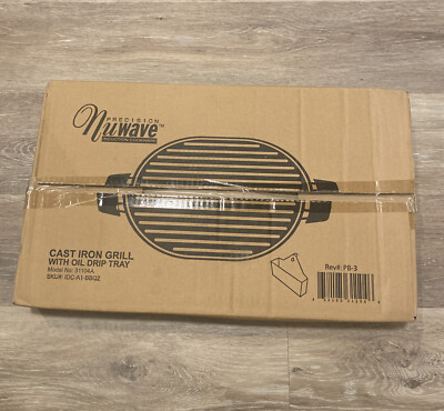 NuWave Precision Induction Cookware Cast Iron Grill with Oil Drip Tray ...
