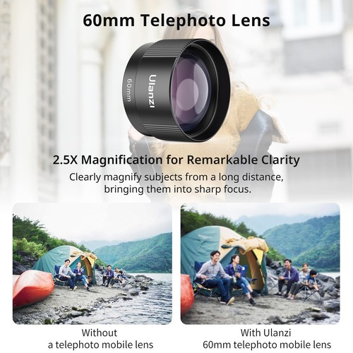 CL-006 Phone Telephoto Lens, HD 60mm Phone Camera Lens for 17mm Thread ...