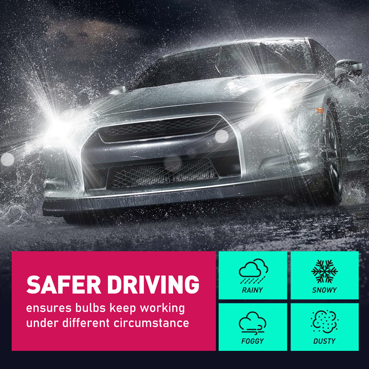 Replacement Halogen H7 LED Headlight Error Free For VOLKSWAGEN JETTA ...