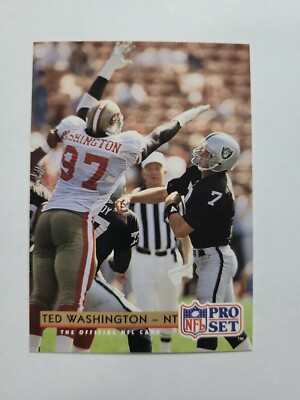 TED WASHINGTON 1992 PRO SET FOOTBALL CARD # 322 E6010 | eBay