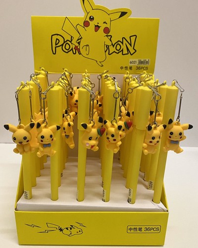 20 X POKEMON CHARACTER PENS GIFT PEN PIKACHU FUN CLIP ON OFF KEYRING ...
