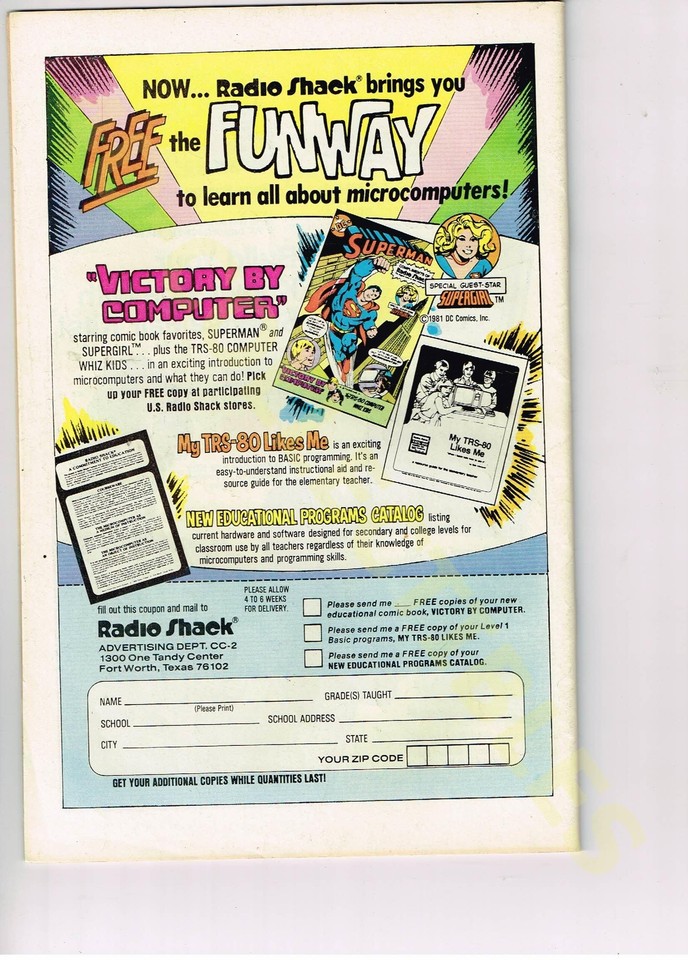 Vintage comic book DC Superman Radio Shack Computer Whiz Kids | eBay