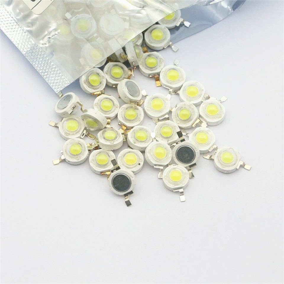 10-1000PCS 1W 3W High Power LED Chip Diodes White/Warm White/Red/Green ...