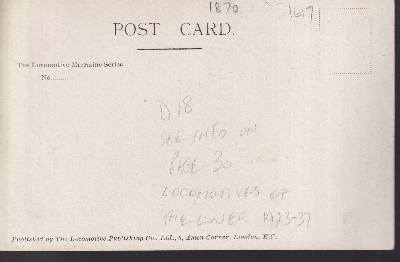 Worsdell LNER Class D18 (NER Q1) 4-4-0 Locomotive 1870 - Old Real Photo ...