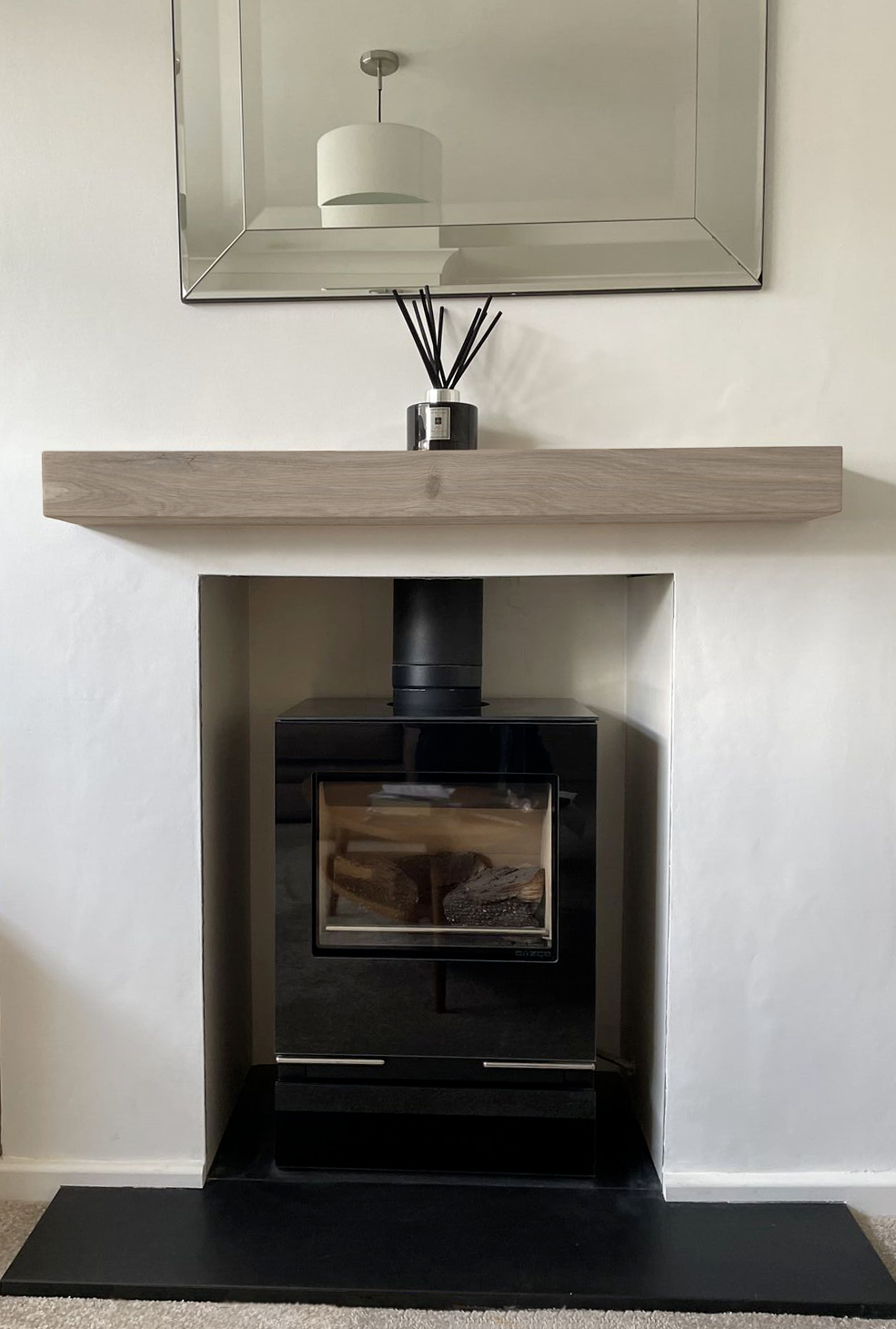 Hand Crafted OAK MANTEL BEAM Mantelpiece Log Burner Mantle BESPOKE OAK ...