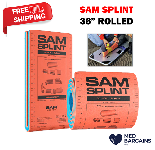 Sam Splint 36 inch Rolled Injury Protection Orange/Blue Emergency First ...