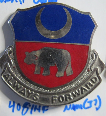 Army crest DI dui cb 408th INFANTRY REGIMENT inf rgt nhm Foreign made ...