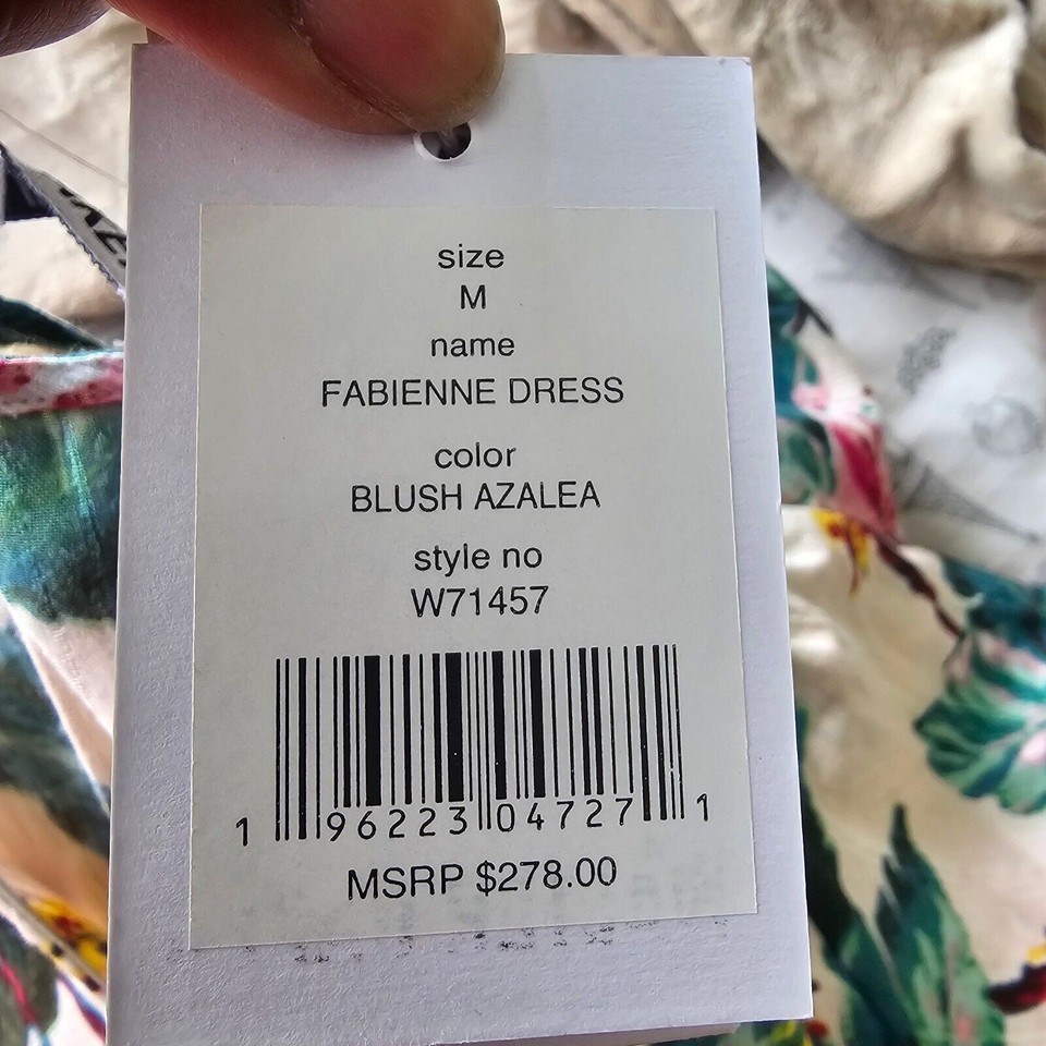 Walter Baker Fabienne Blush Azalea Floral Midi Dress Size M | eBay