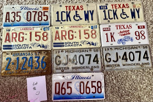 Lots of 10 License Plates – Mixed States & Styles- Vintage | eBay