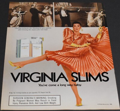 1987 Print Ad Sexy Heels Fashion Lady Long Legs Brunette Virginia Slims ...