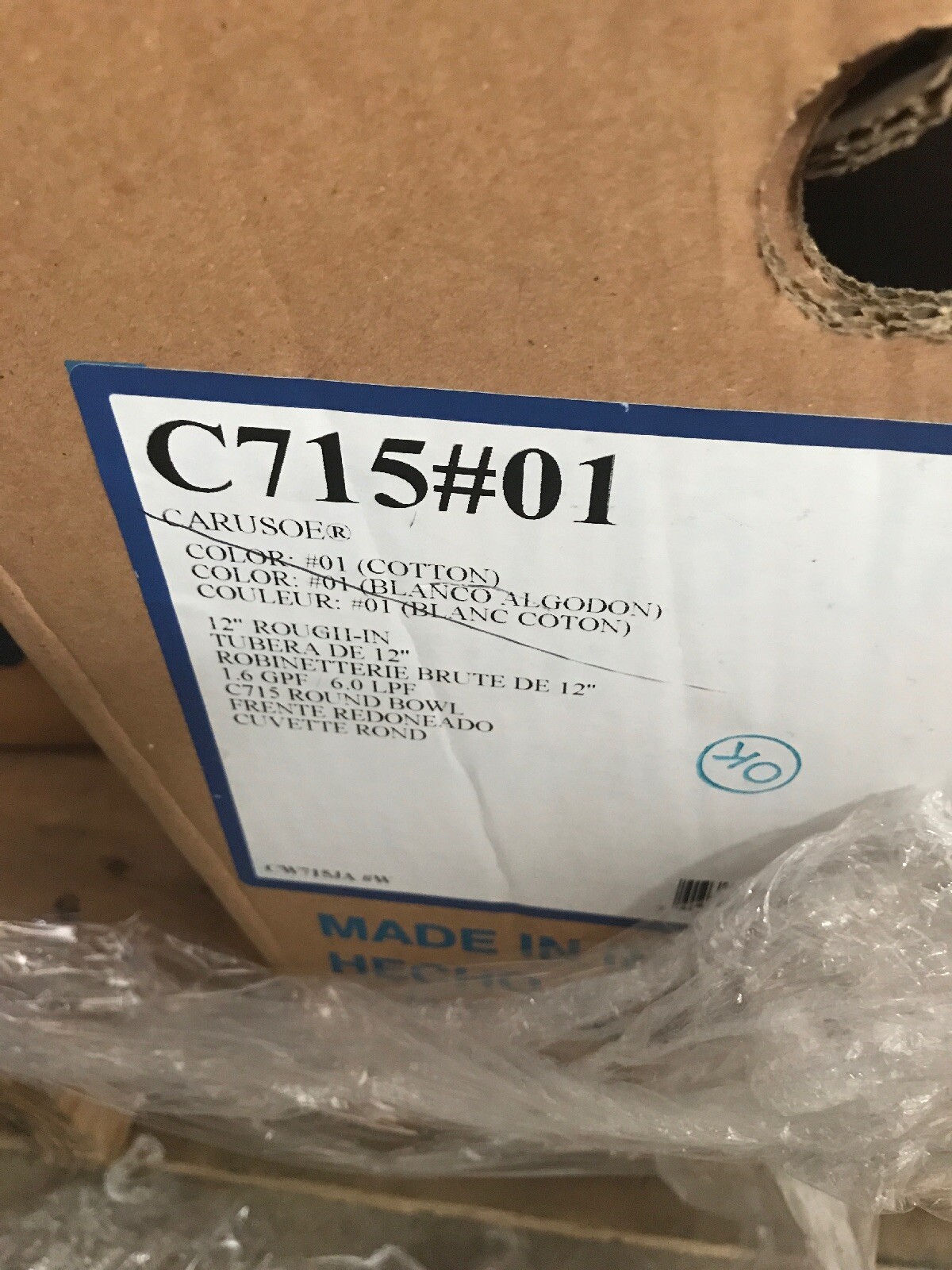 Toto C715#01 Carusoe Round Toilet Bowl Only in Cotton White | eBay