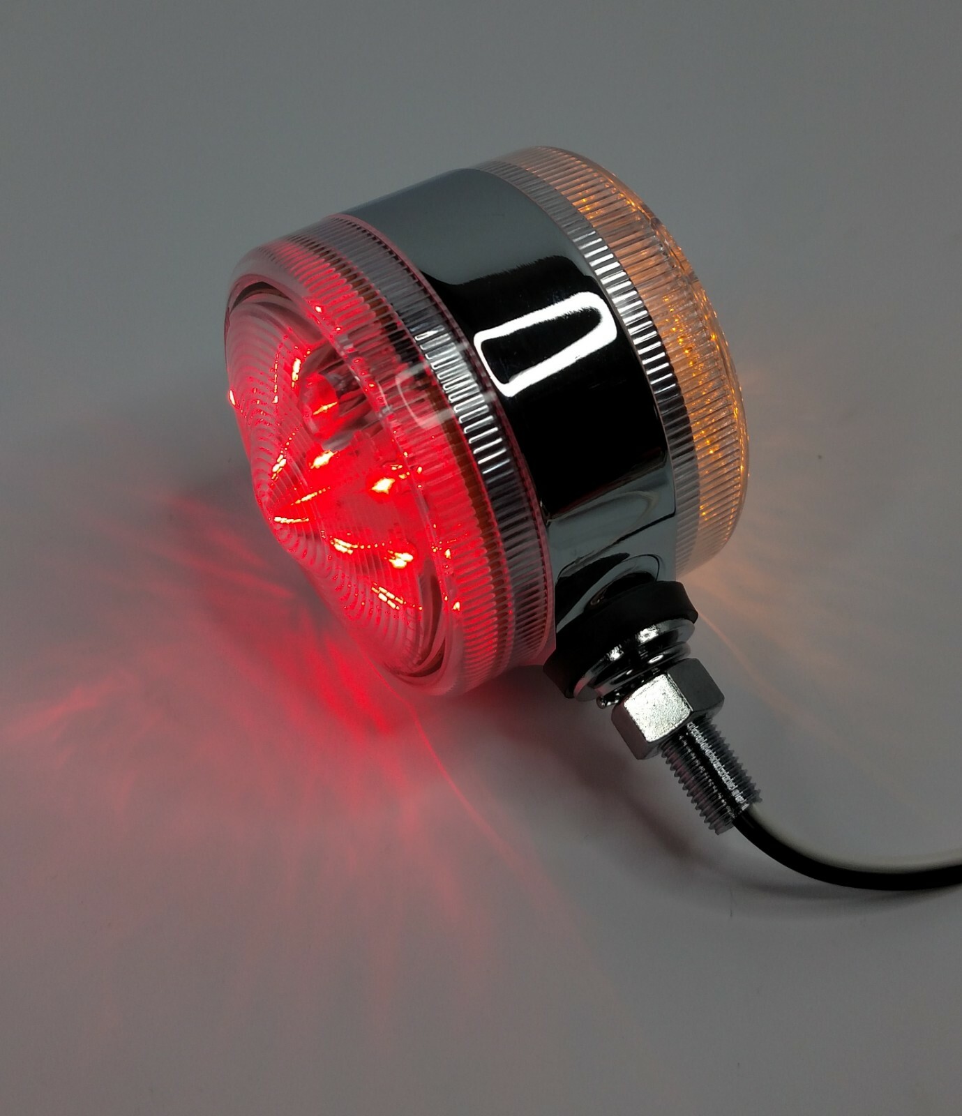 3" LED Double Face Pedestal Turn Signal Light, Red & Amber w/ Clear ...