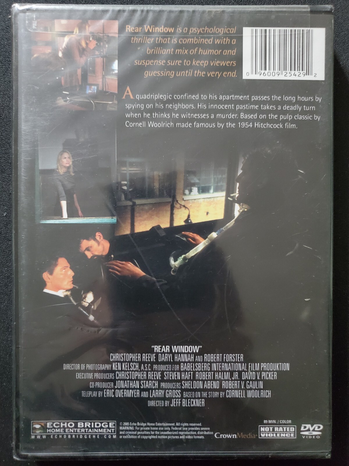 Rear Window (DVD, 2005) Christopher Reeve, Daryl Hannah 1998 TV Movie ...
