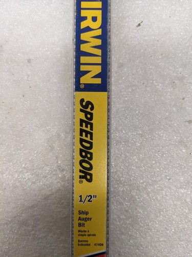 IRWIN 47408 SPEEDBOR 1/2" X 17" AUGER DRILL BIT WITH AUGER FILE NEW ...