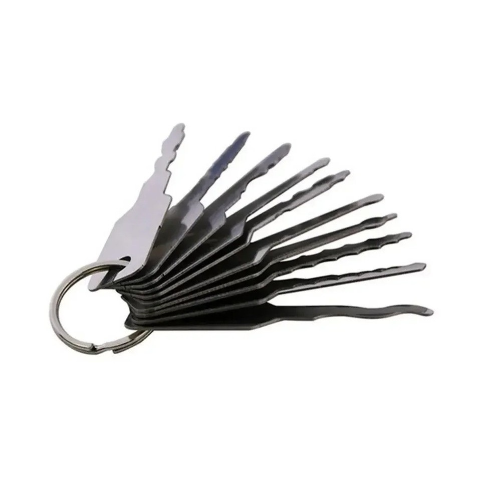 10Pcs Stainless Steel Master Key Skeleton Lock Shape Emergency Tool ...