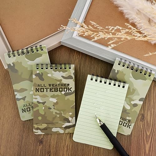 Ibequem 12 Pcs Camouflage Waterproof Notebook, Police Notepad Pocket T ...