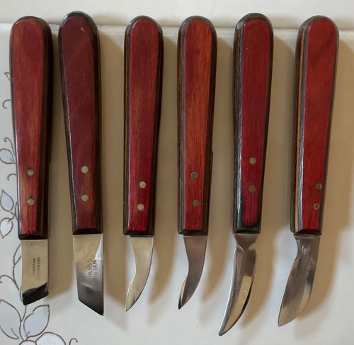 (6) pc set Stainless steel hand wood carving tools. Chip, whittle ...