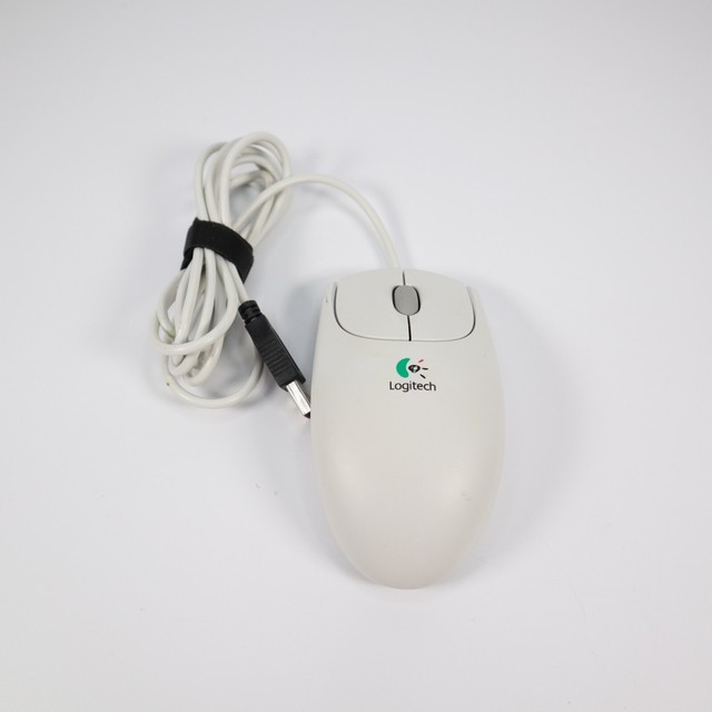 Logitech M-be58 Wired USB First Pilot Wheel Mouse White for sale online ...