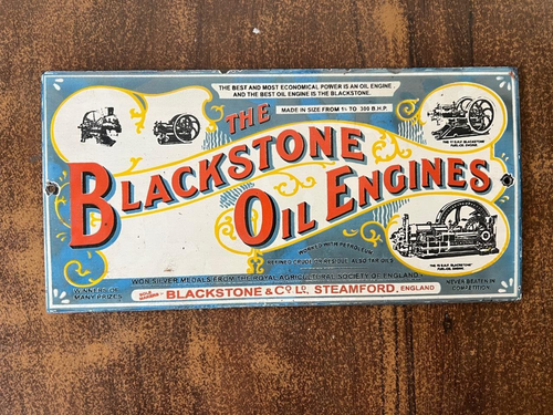 PORCELAIN BLACKSTONE ENAMEL SIGN 10X5 INCHES | eBay