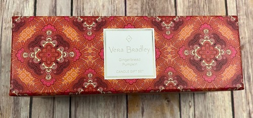 VERA BRADLEY Gingerbread Pumpkin 3 CANDLE SET SOY BLEND & LEAD FREE ...