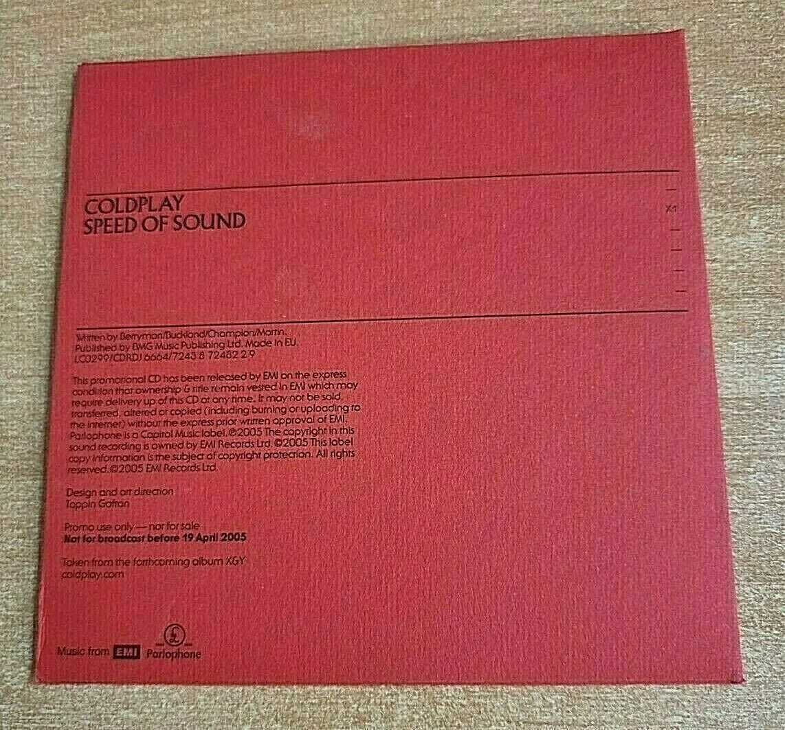 Coldplay Speed Of Sound Album Cover