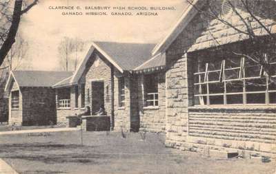 Ganado Arizona Mission Salisbury High School Bldg Antique Postcard ...