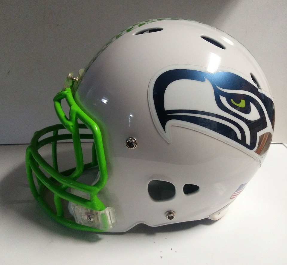 Custom Seattle Seahawks NFL Riddell F/S Authentic Revo Football Helmet ...