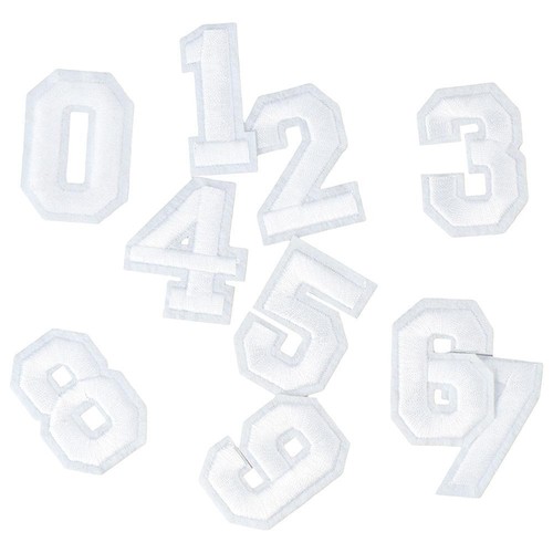 40 pieces 1.9inch Letter numbers iron on white Sew on Embroidered for ...