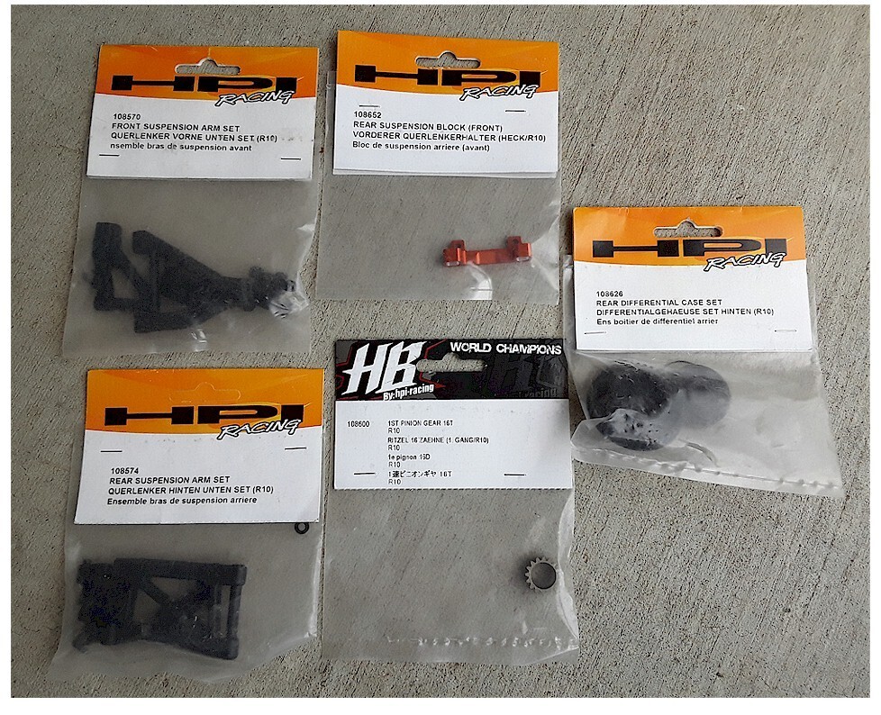 5x Bag HPI HB Racing R10 Parts Package Discontinued RC Touring Car ...